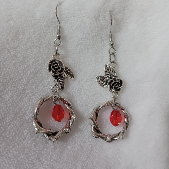 Jewelry | Gothic Red Bleeding Rose Thorn Vine | Poshmark